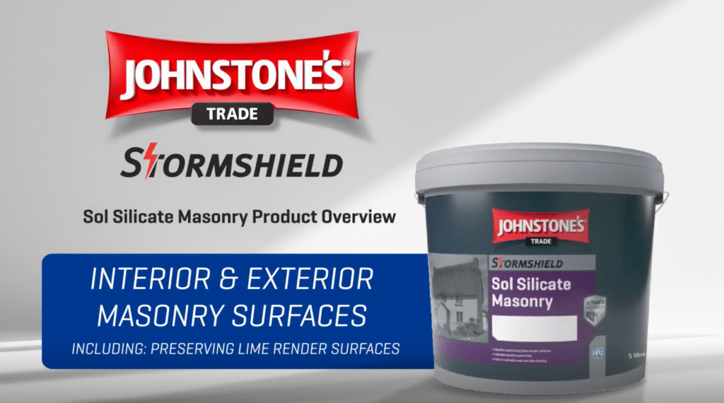 Johnstone's Trade Paint Stormshield Sol Silicate Masonry paint - BTX Skills